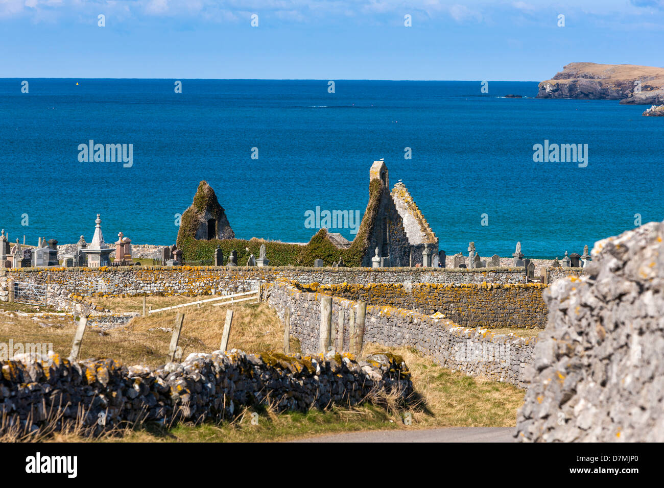 Ruins of 17th century Balnakeil Church, Durness, Highland, Scotland, UK ...