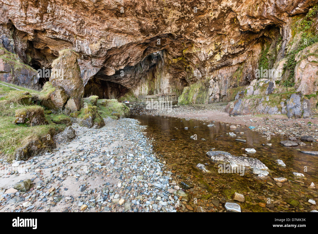 Smoo Cave, a large combined sea cave and freshwater cave, Durness in ...
