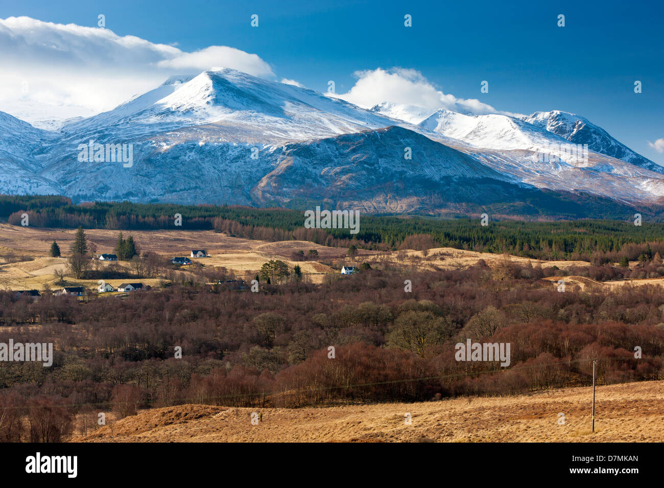 Ben Nevis range, seen from The Commando Memorial, Highland, Scotland ...