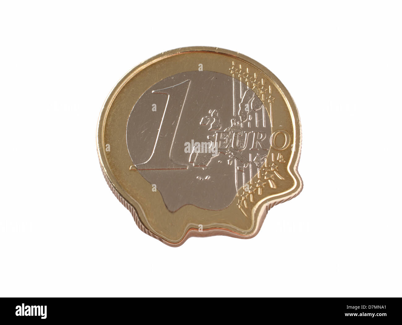 One Euro Coin Melting Stock Photo - Alamy