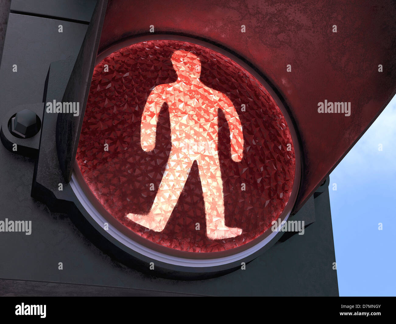 Red pedestrian light, artwork Stock Photo - Alamy