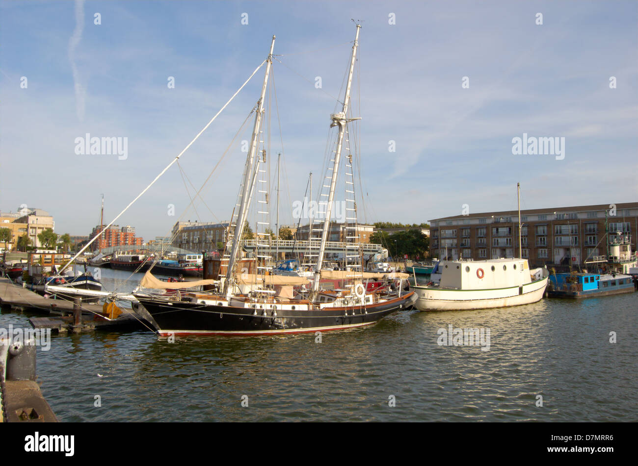 Boats in Greenland Dock in London, England Stock Photo - Alamy
