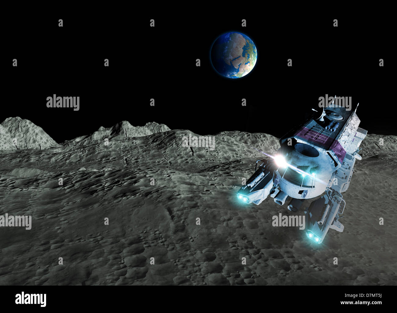 Lunar exploration, artwork Stock Photo - Alamy