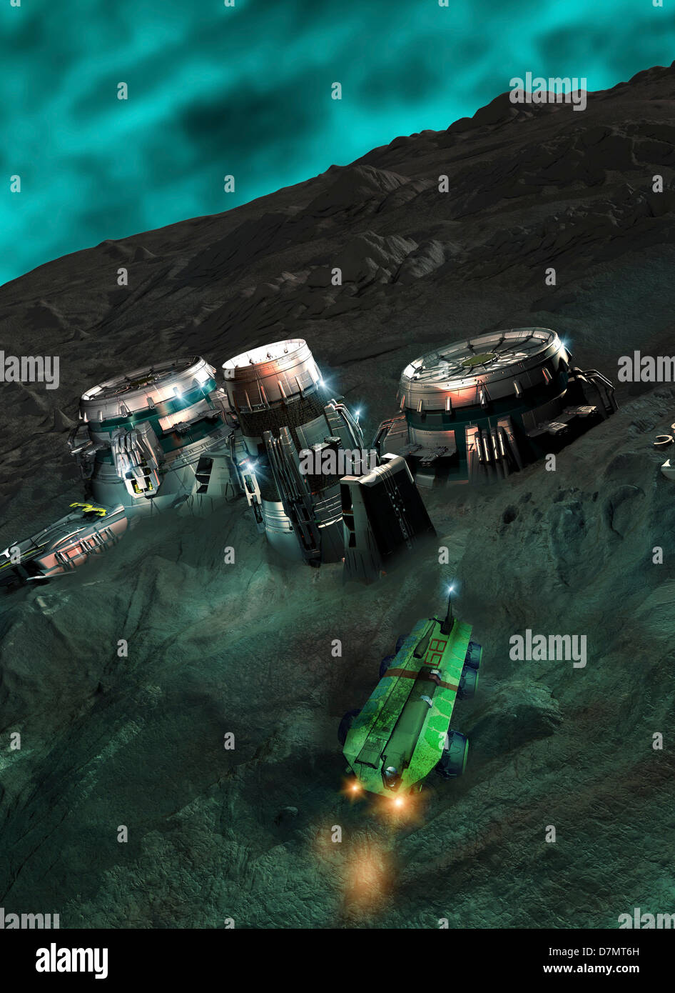 Space mining colony, artwork Stock Photo - Alamy