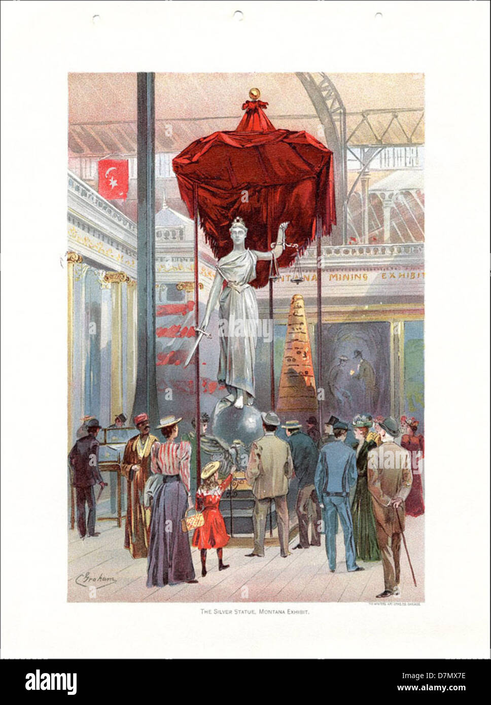 A photograph of The Silver Statue, displayed at the Montana Exhibit ...