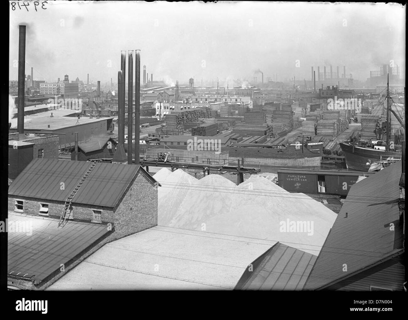 A historic image showing the landscape around the Edward Hines Lumber ...