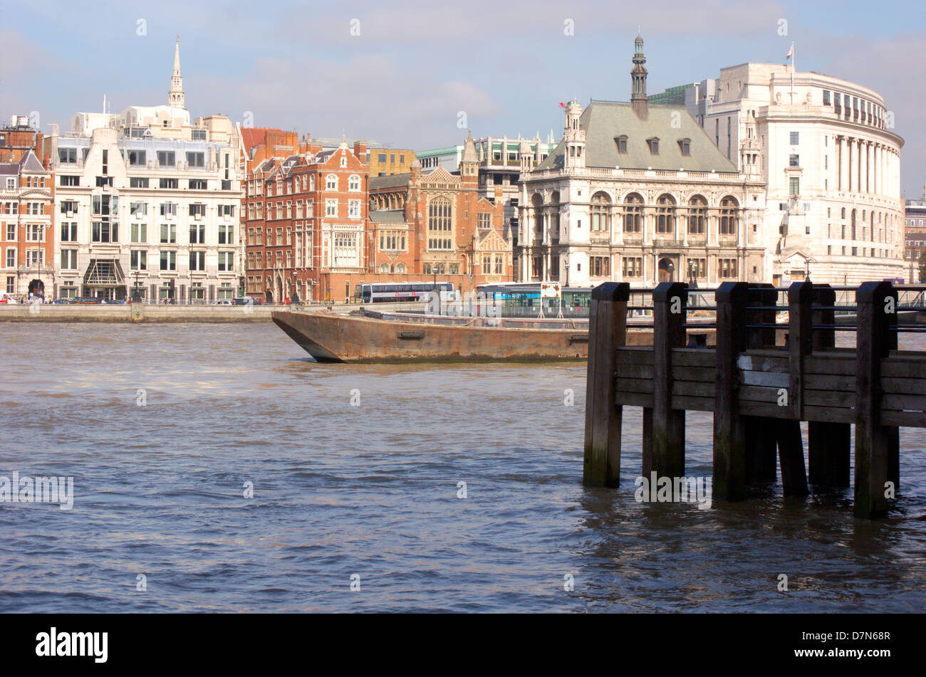 Victoria Embankment from the South Bank in London, England Stock Photo ...