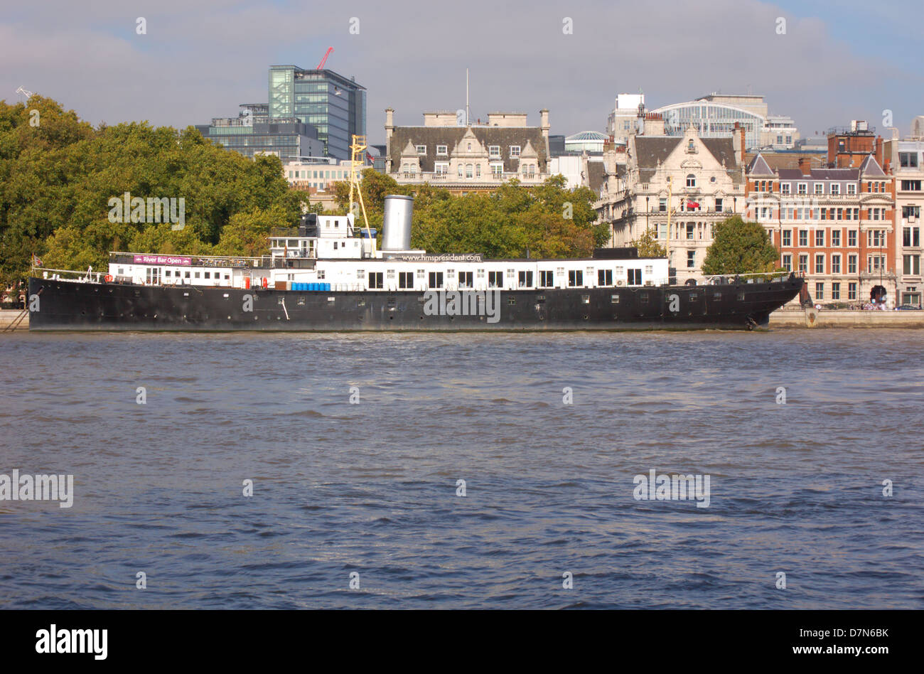 Victoria Embankment from the South Bank in London, England Stock Photo ...