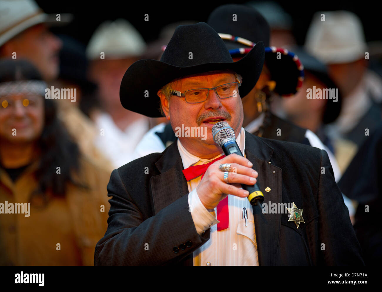 Festival director Rene Wagner talks during the opening of the Karl May ...