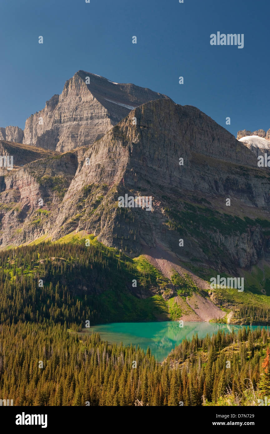 Grinnell Lake and Mount Gould, Glacier National Park, Montana Stock ...