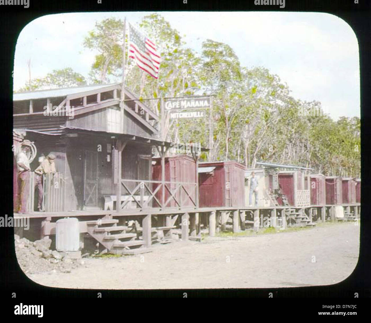 This photograph shows old railroad cars repurposed as housing during ...