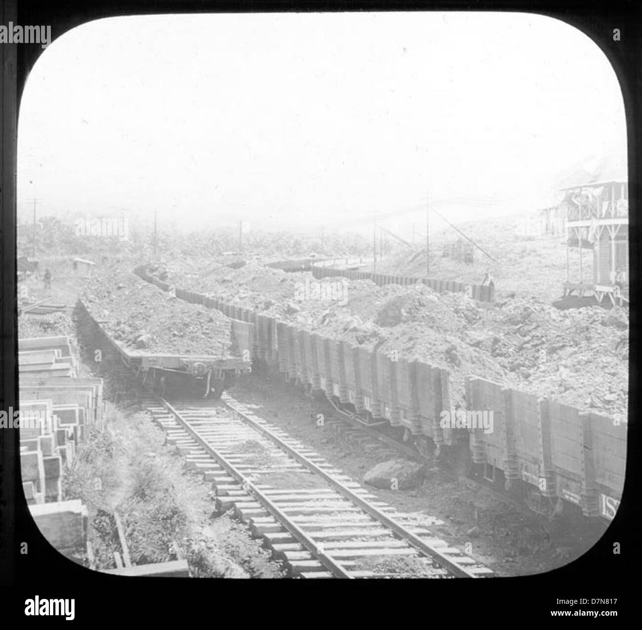 A photograph taken between 1911 and 1912 of the Panama Railroad ...