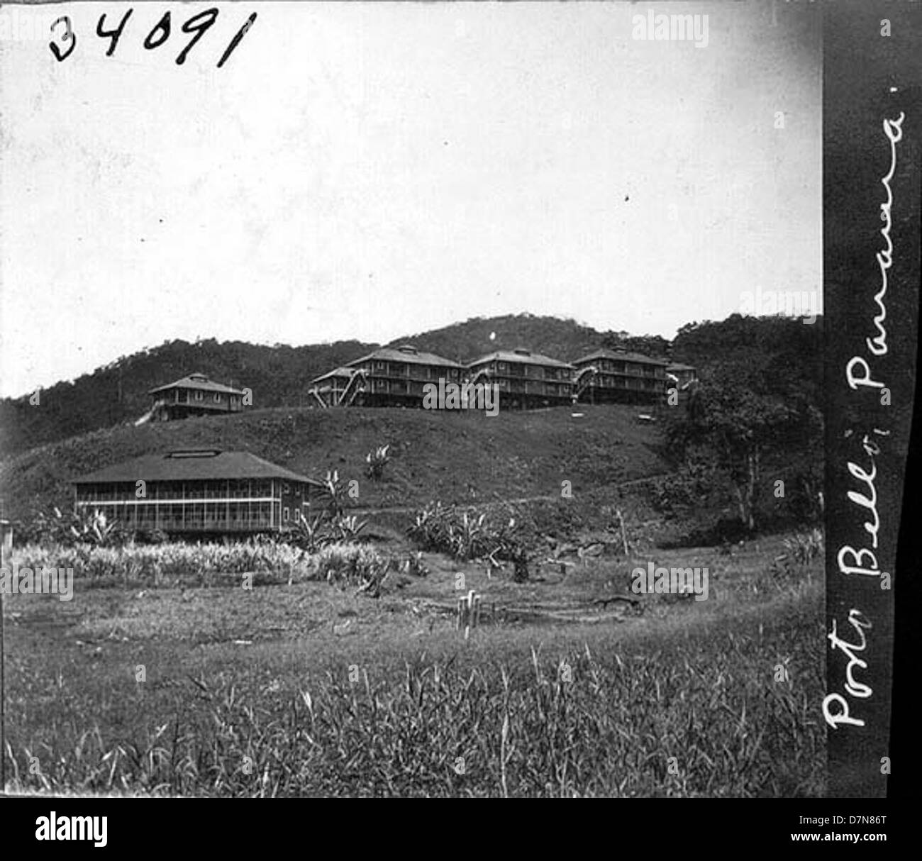 Barracks or housing from the Panama Canal construction, captured during ...