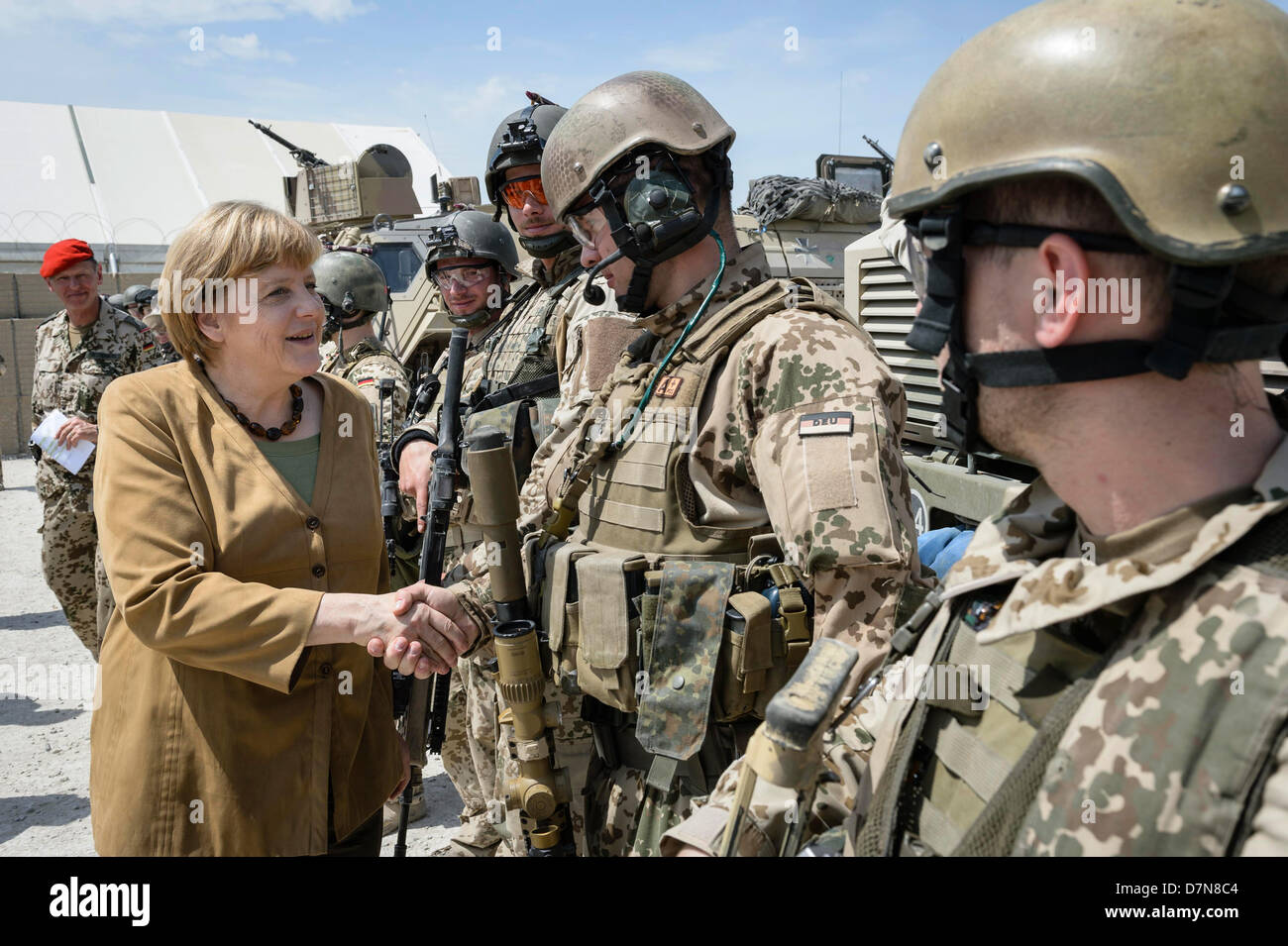 Kunduz, Afghanistan. 10th May 2013. German Chancellor Angela Merkel ...