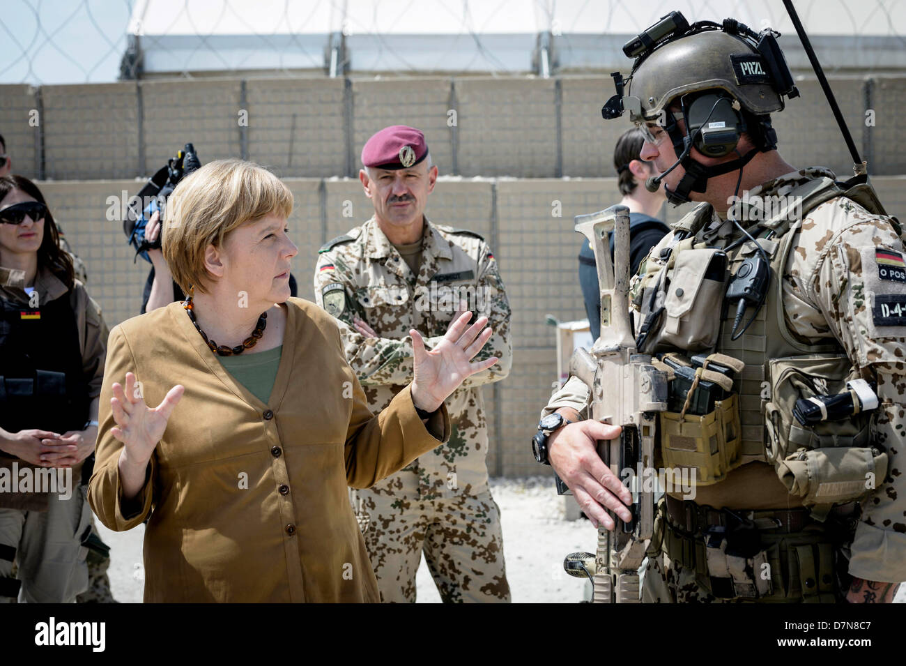 Kunduz, Afghanistan. 10th May 2013. German Chancellor Angela Merkel ...