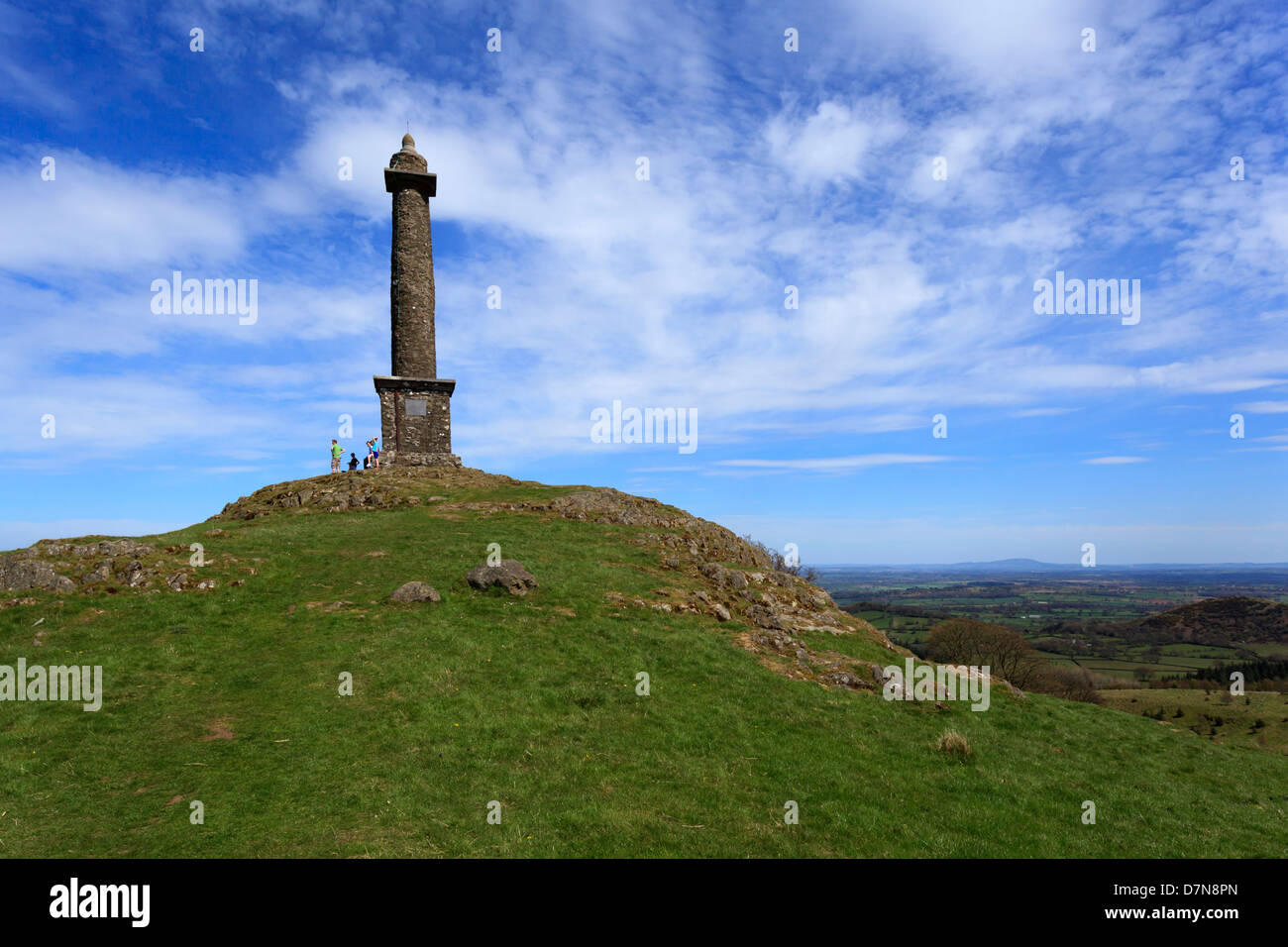 Rodney's Pillar on top of the Breidden Hill Stock Photo - Alamy