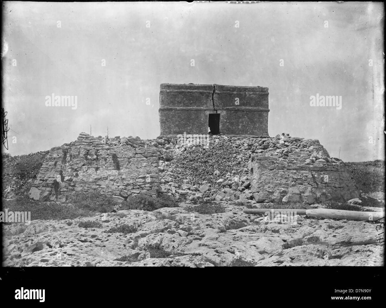 The photograph showcases the ruins of a Mayan monument, photographed ...