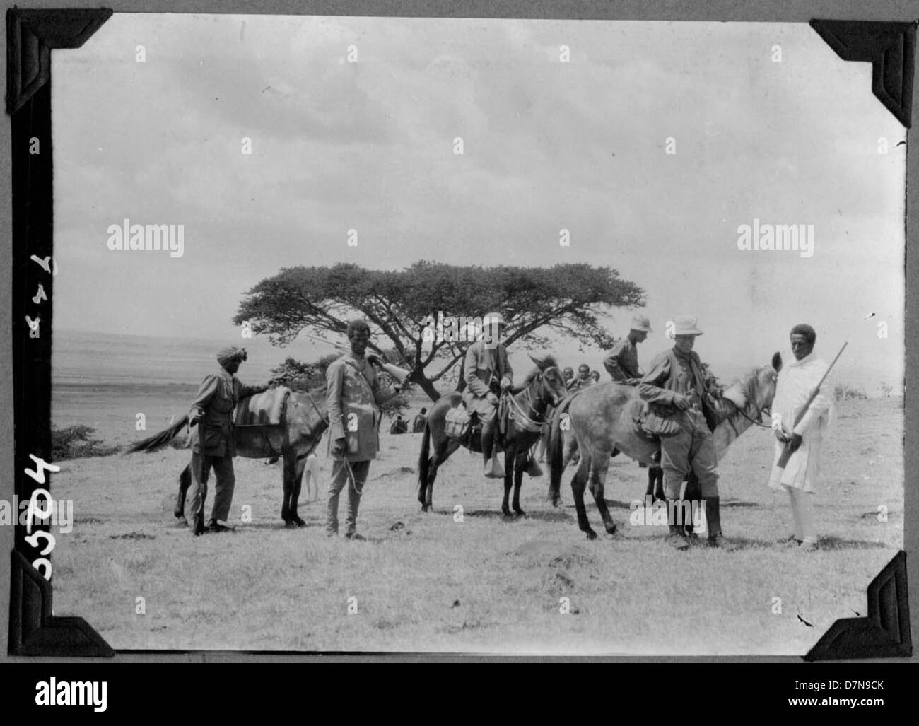A photograph of members of an expedition in Africa, likely from the ...