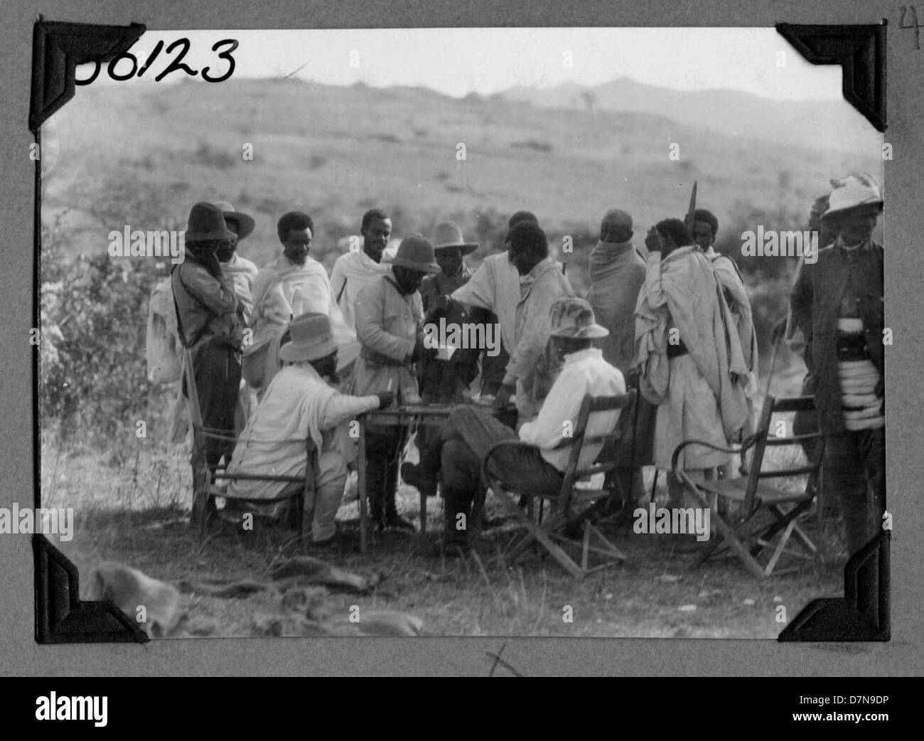 An expedition member seated during a zoological and anthropological ...