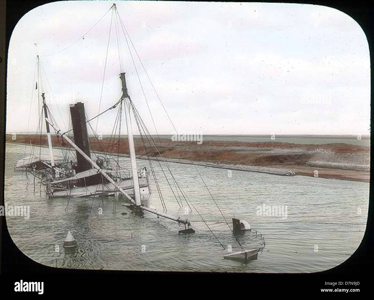 A sunken dynamite boat from the 1905-1906 Zoology Expedition in British ...