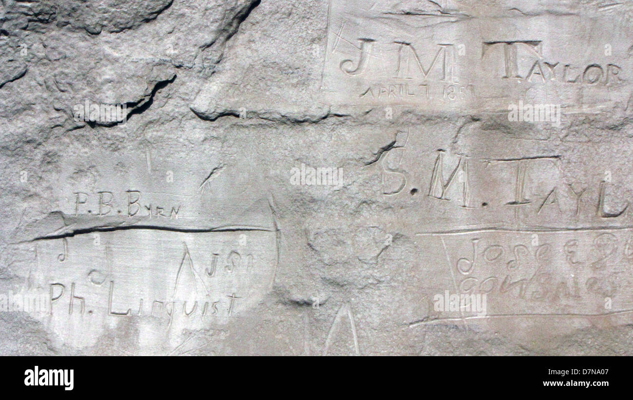North America, USA, New Mexico, El Morro National Monument Inscriptions ...