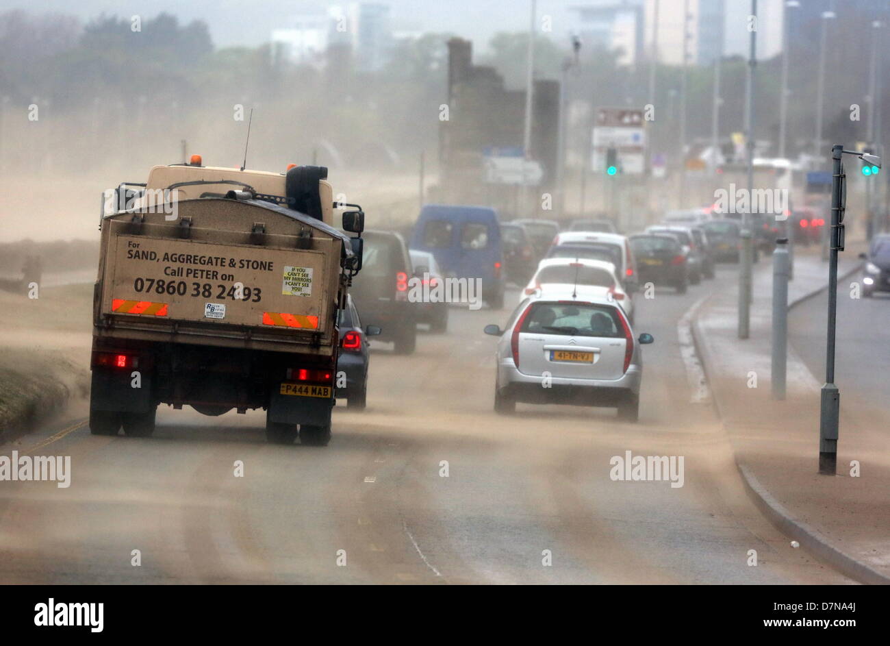 Thursday 09 May 2013 Pictured: A sand, aggregate and stone lorry and ...