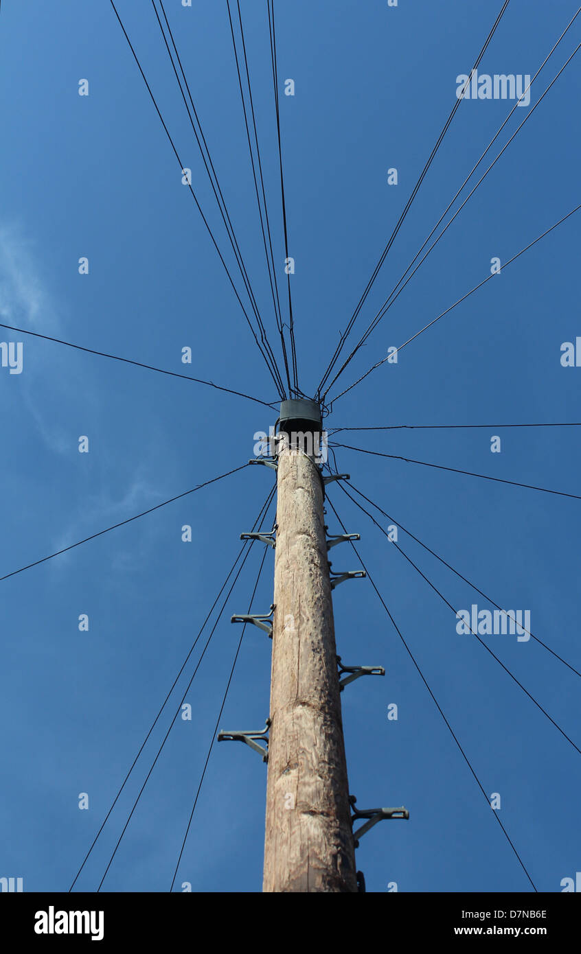 Telegraph pole wires hi-res stock photography and images - Alamy