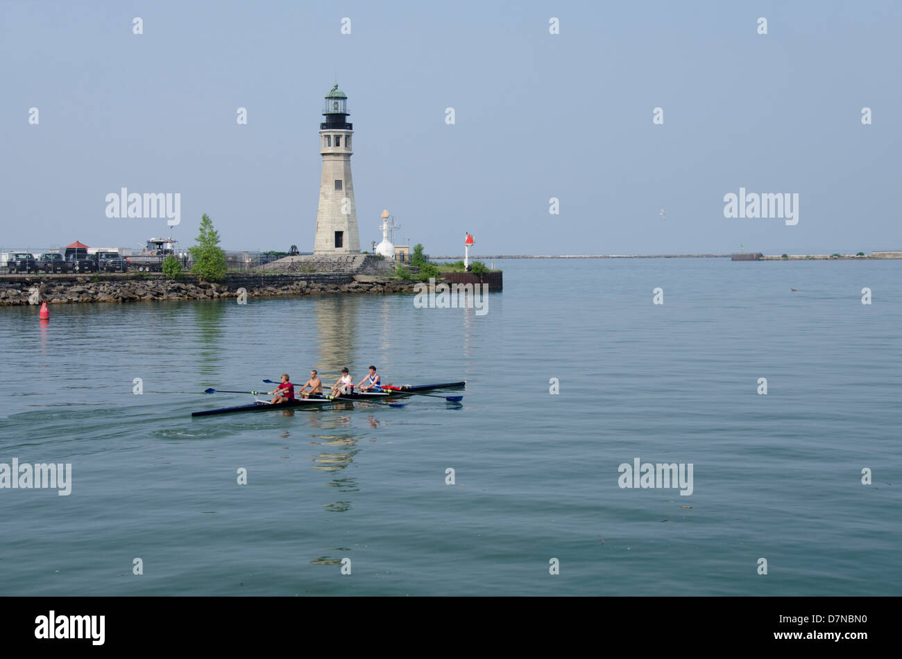 New York, Buffalo, Lake Erie. Buffalo Lighthouse. Oldest structure in ...