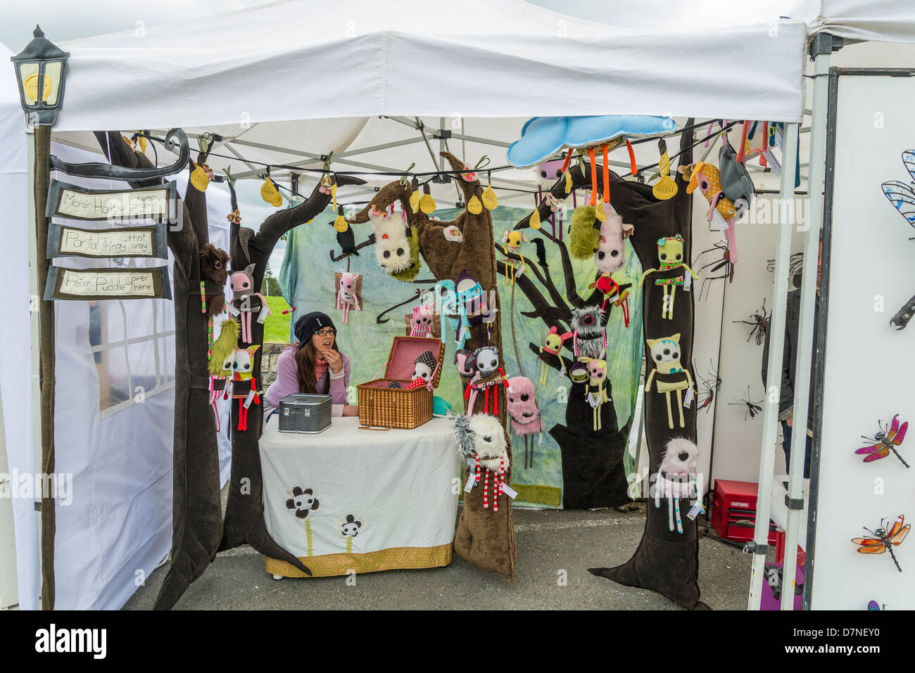 Whimsical stuffed toys, the Saturday Market, Salt Spring Island ...