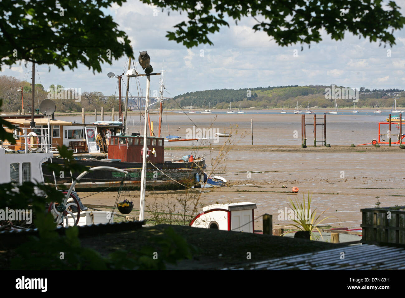 Rotting hulks on the mud near Pin Mill, River Orwell, Chelmondiston ...