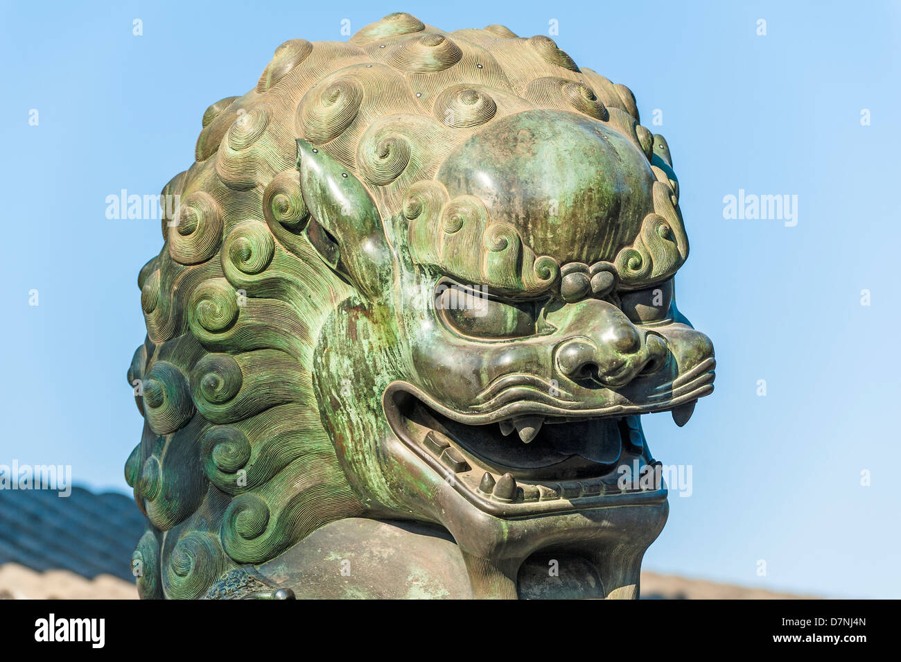 The ancient copper lion statue Stock Photo - Alamy
