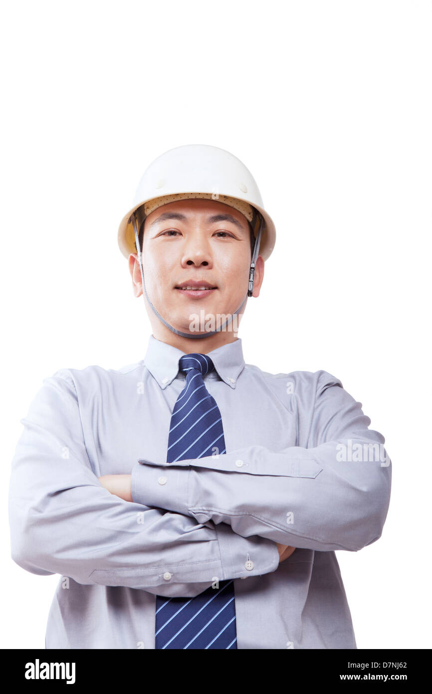 Engineer Wearing a helmet Stock Photo - Alamy