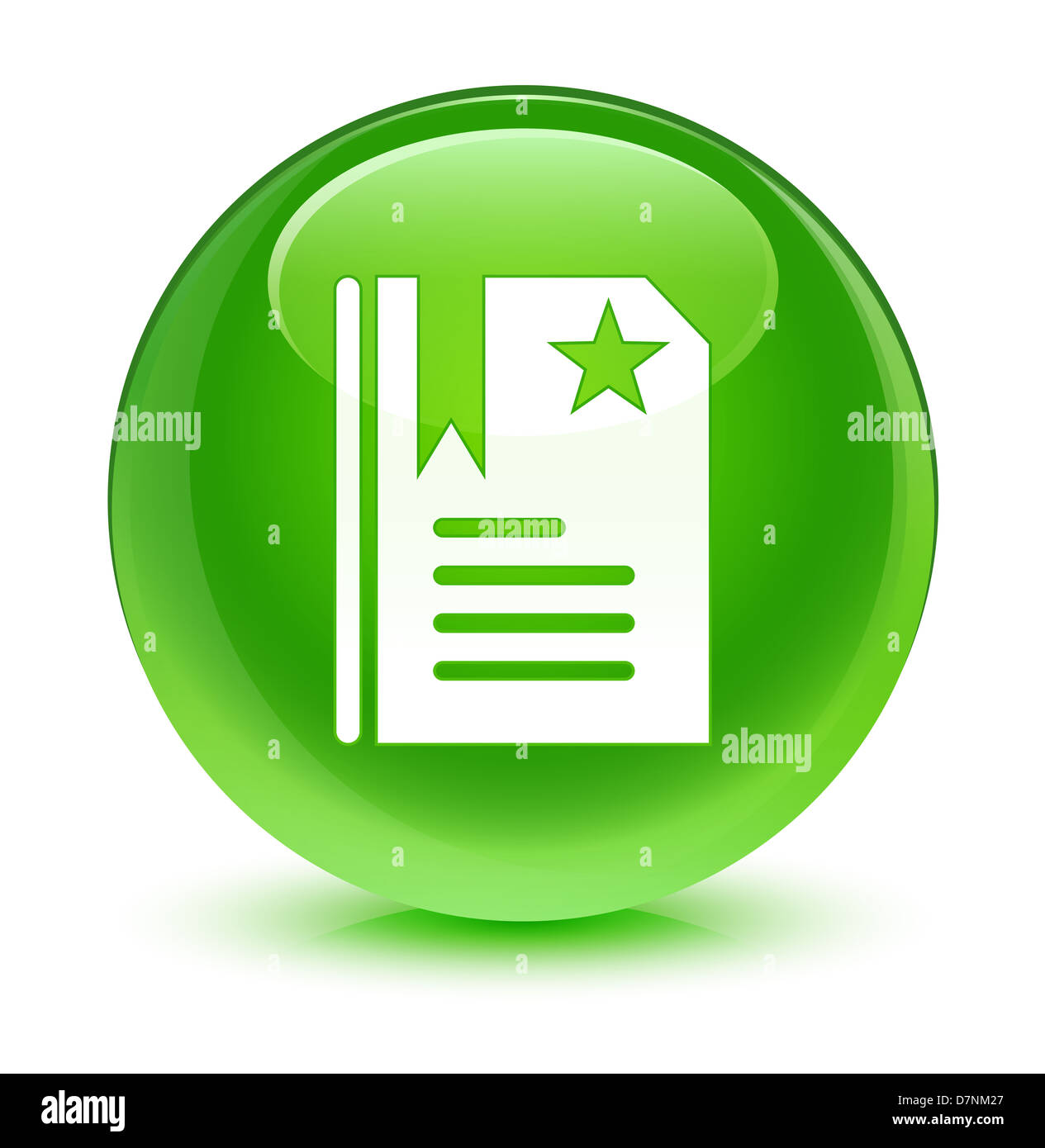 Bookmark icon glassy green button Stock Photo - Alamy