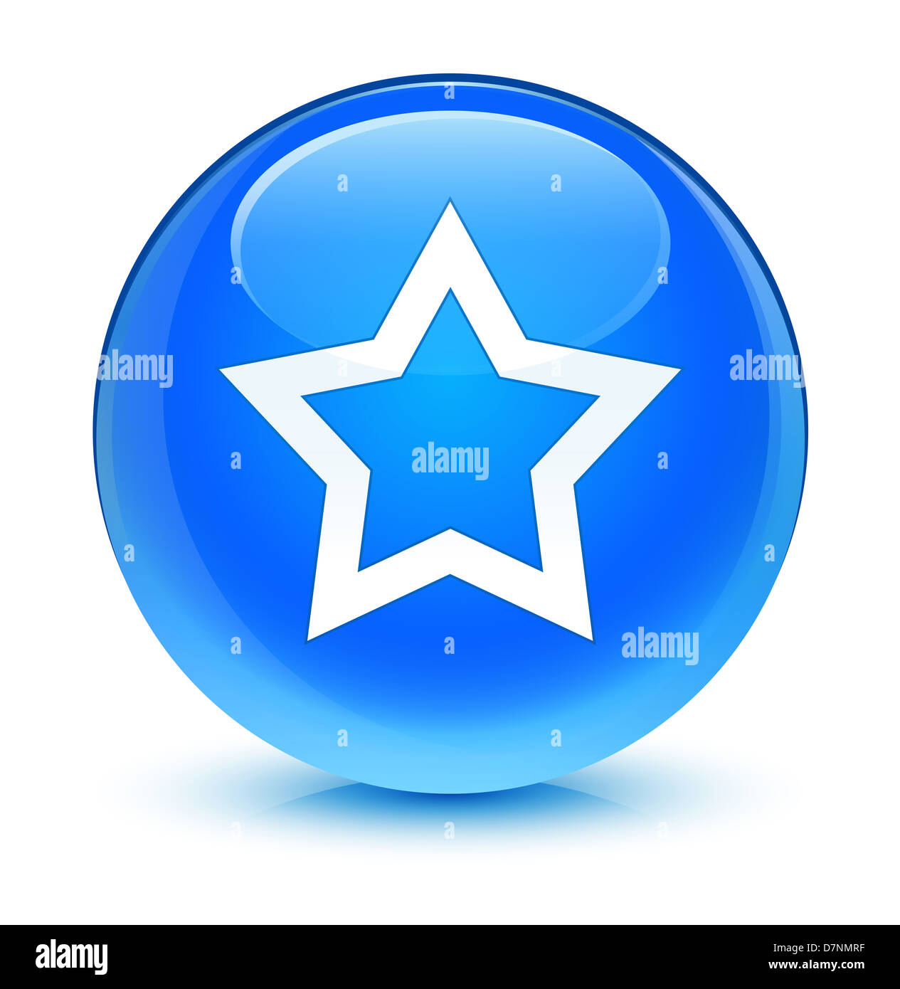 Star icon glassy blue button Stock Photo - Alamy