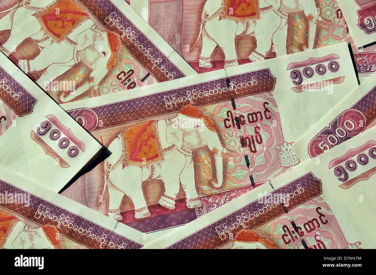 currency Myanmar notes 5000 kyats Stock Photo - Alamy