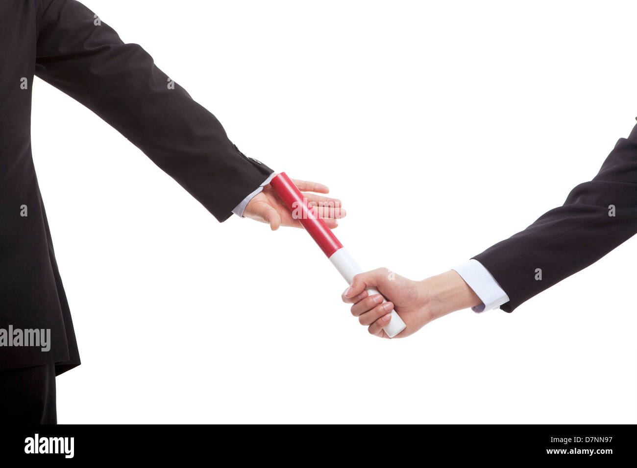 Business people in passing the baton Stock Photo - Alamy