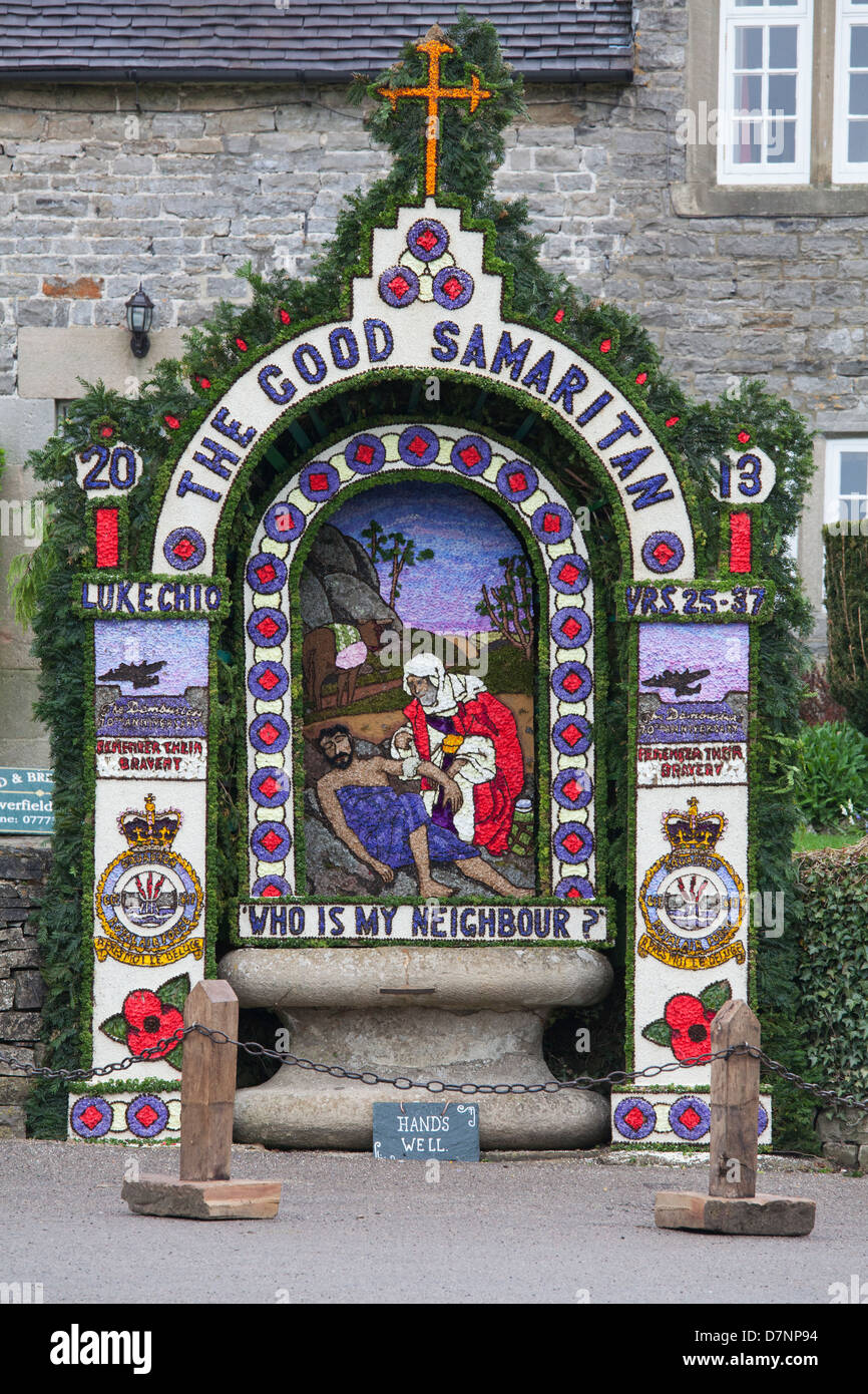 Tissington Well Dressing, Derbyshire, 'Hands Well', The Good Samaritan ...