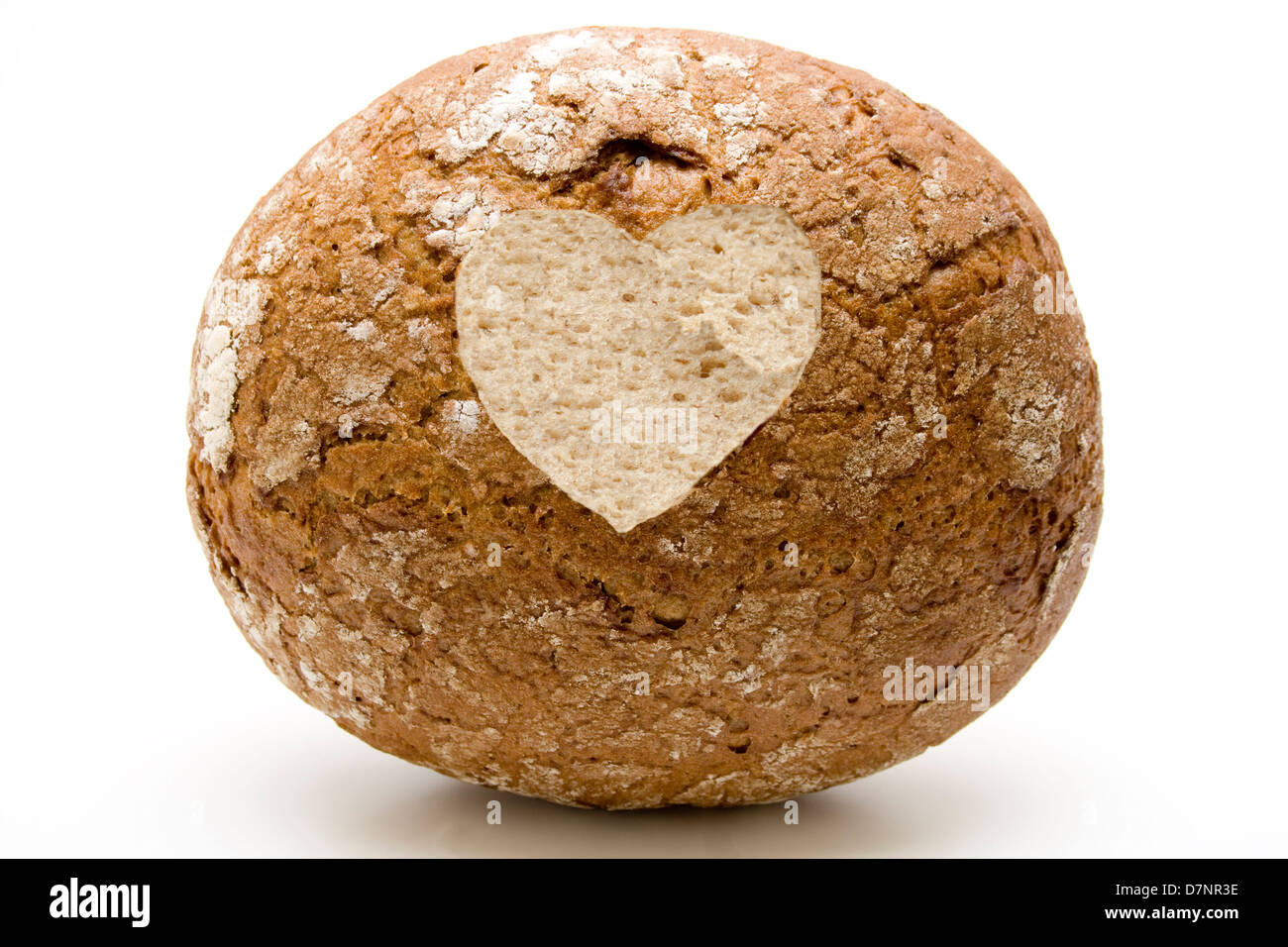 Crust bread with heart Stock Photo - Alamy