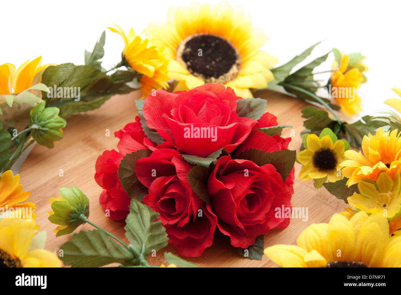 Roses and sunflower Stock Photo - Alamy