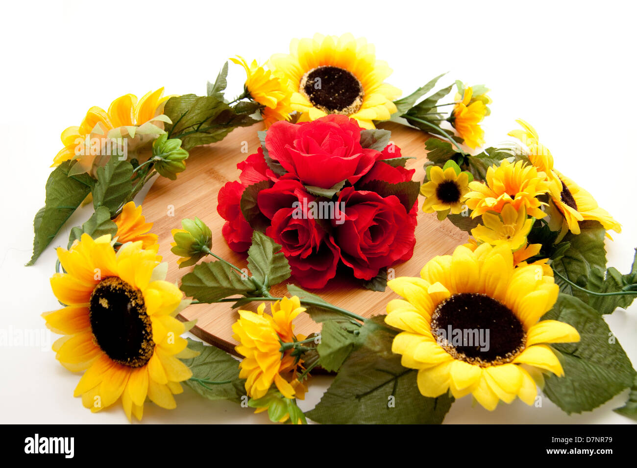 Roses and sunflower Stock Photo - Alamy