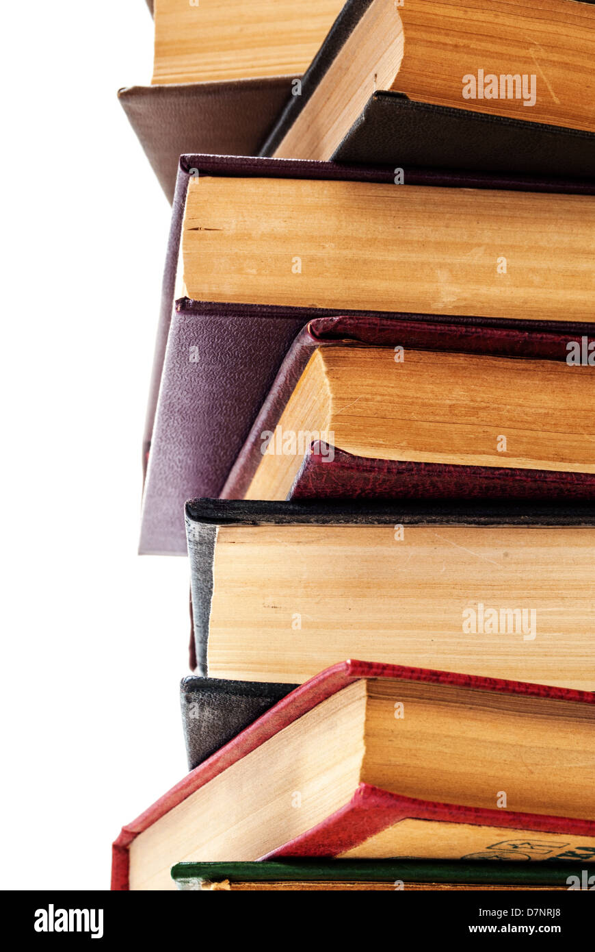 Stack of Old Books isolated on white Stock Photo - Alamy