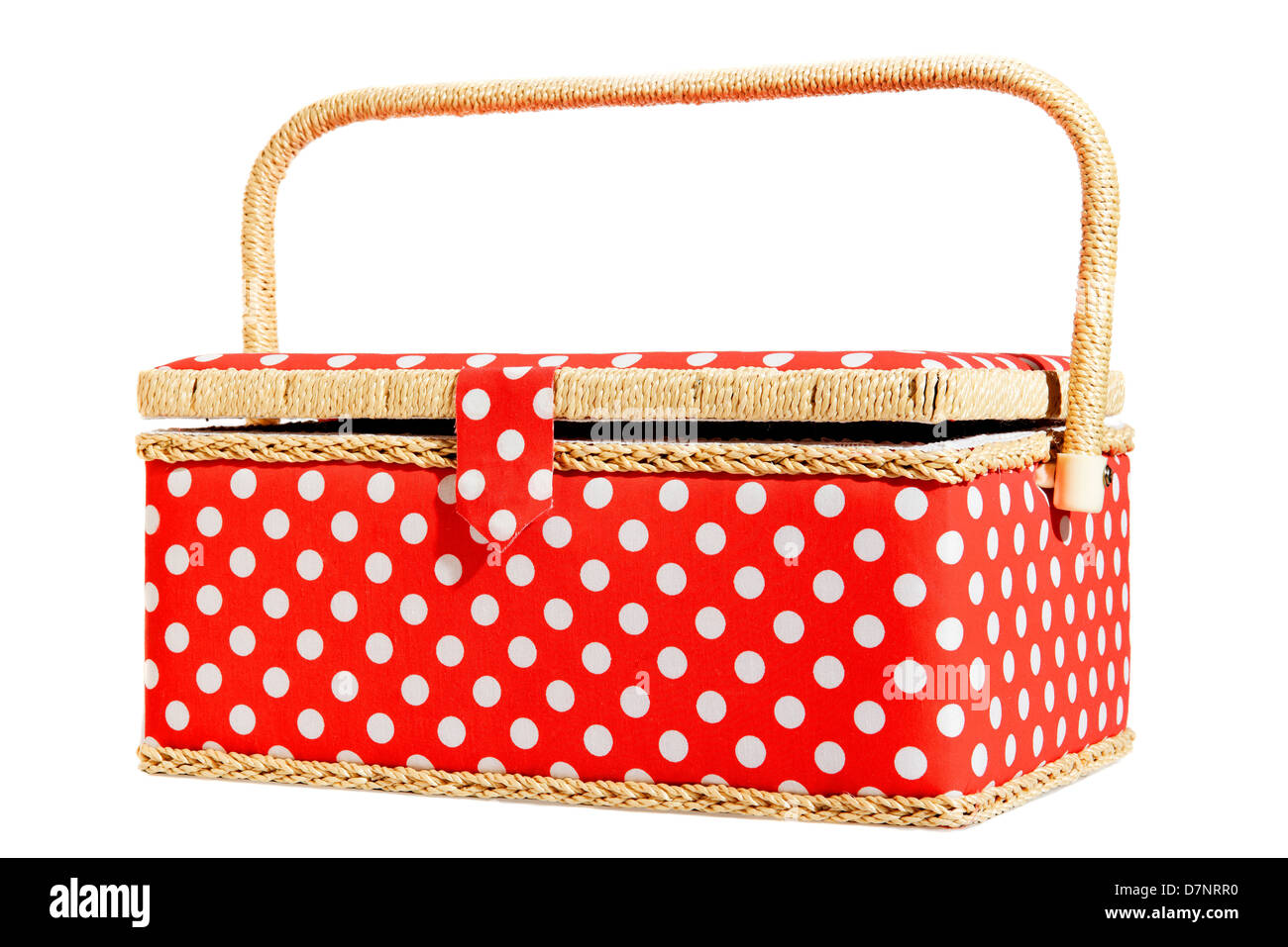 red and white speckles dotted basket Stock Photo - Alamy