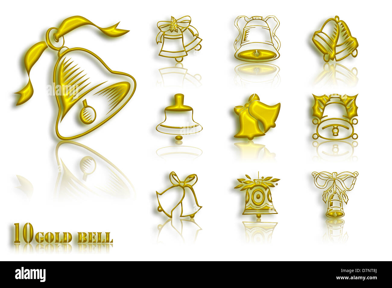 Bell icon yellow gold Cut Out Stock Images & Pictures - Alamy