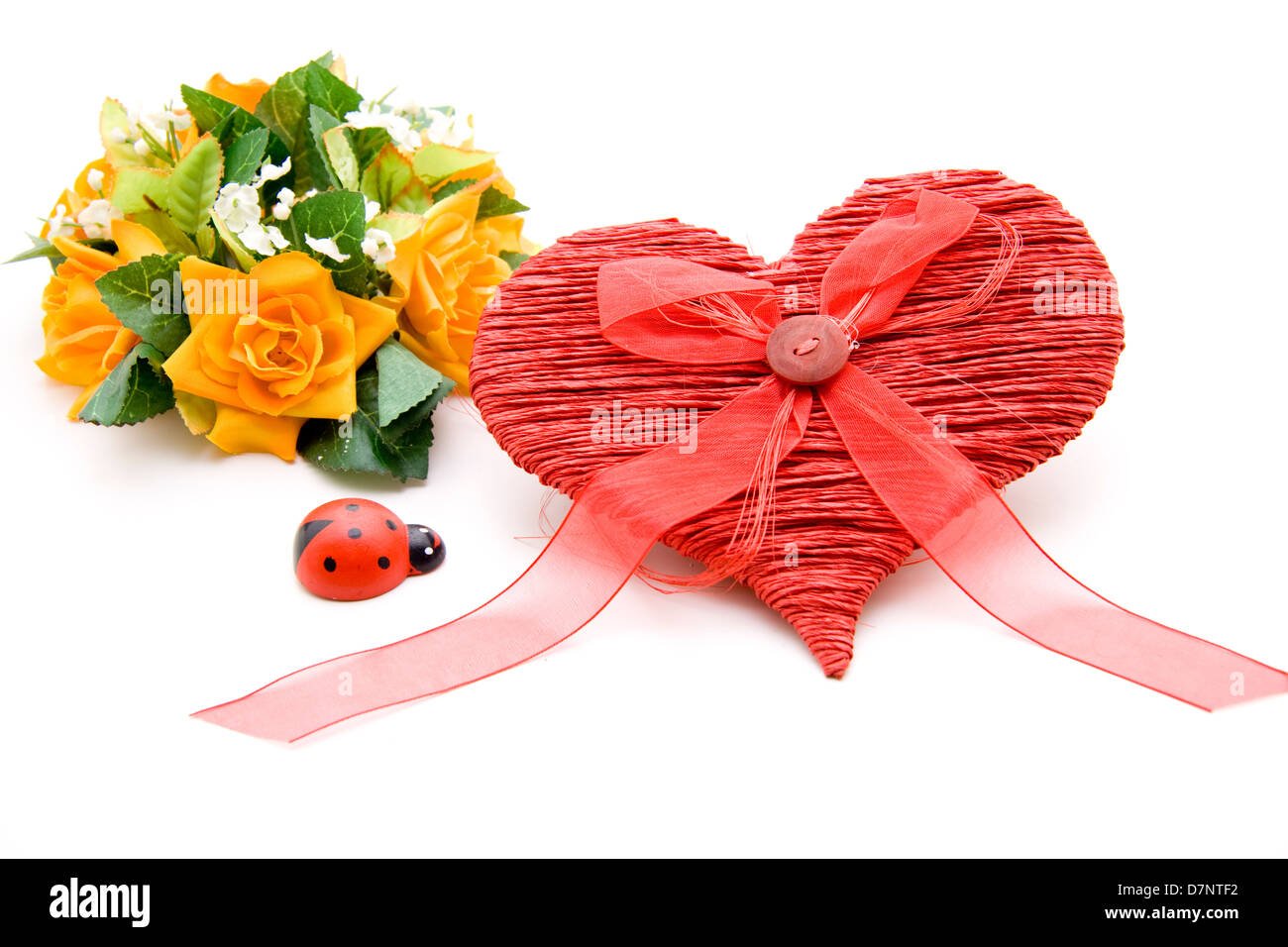 Red heart with beetle Stock Photo - Alamy
