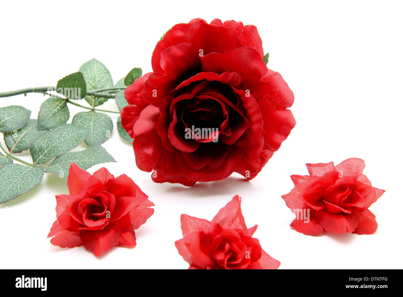 Red roses with green Stock Photo - Alamy