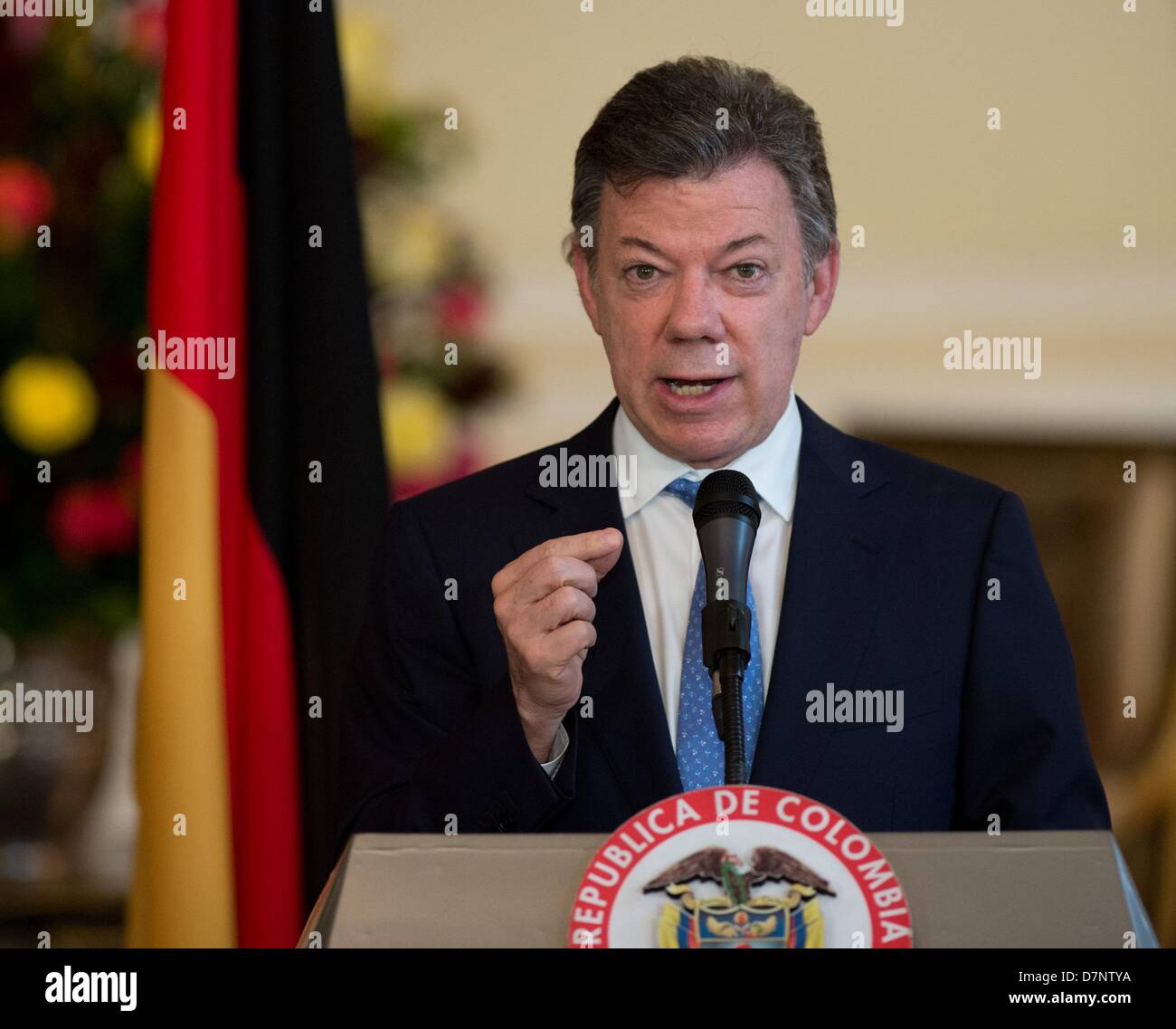 Bogota, Colombia, 10 May 2013. Colombian President Juan Manuel Santos ...