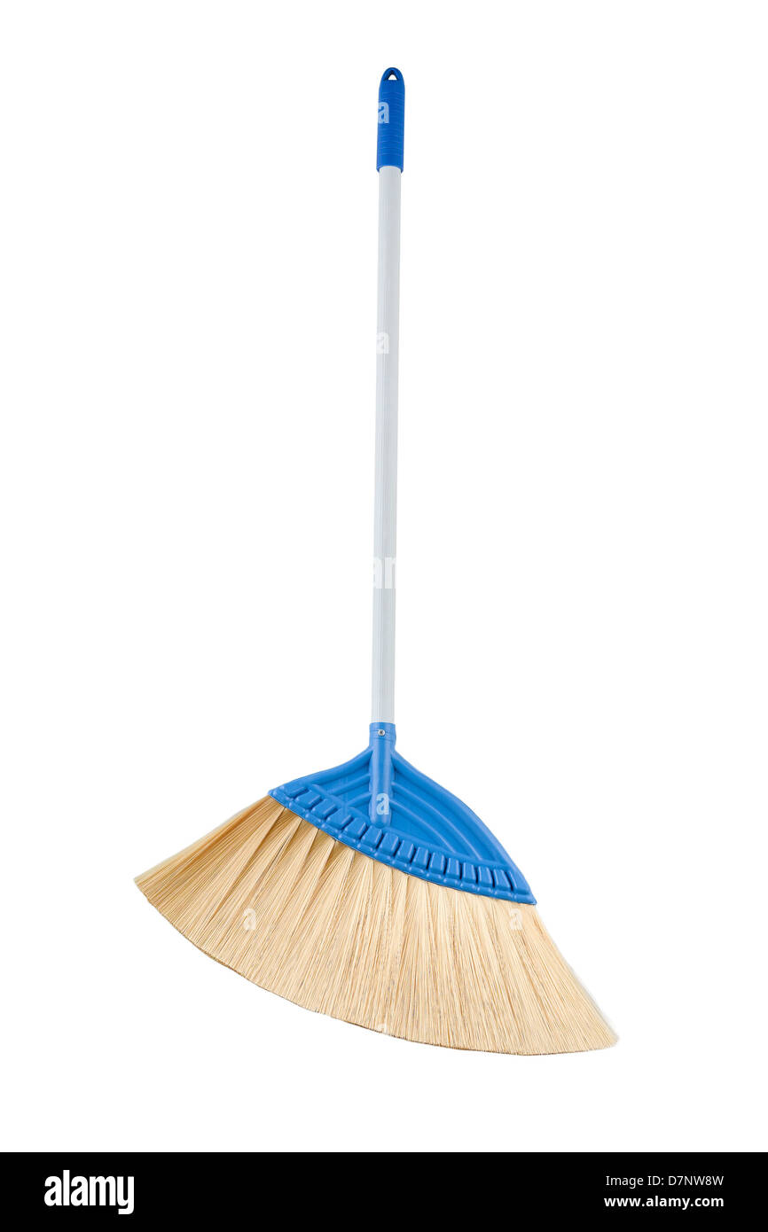 A new blue broom the important equipment for a housewife Stock Photo ...