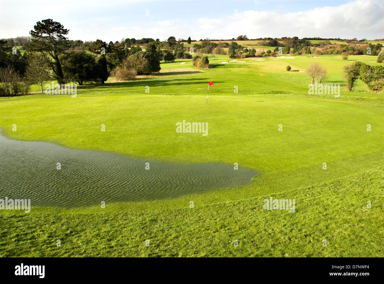 A long period of rain brings a waterlogged golf course on the south ...