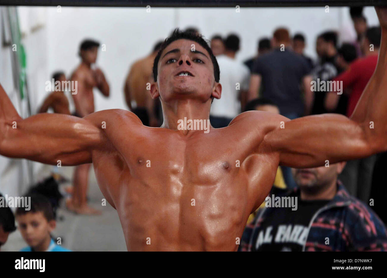 Gaza City, Gaza Strip. May 10, 2013. A Palestinian poses during a Gaza ...