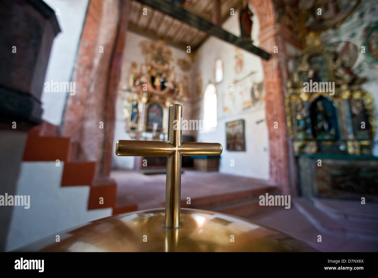 The interior of St. Martin's Chapel is pictured in Buergstadt, Germany ...